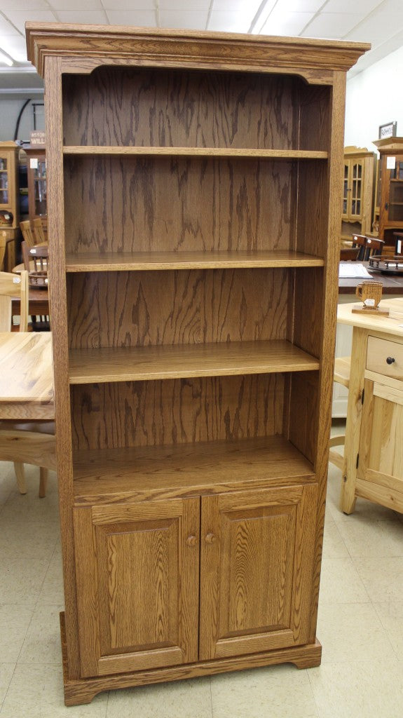 6 Raised Panel Bookcase With Doors (33 1/2" Wide) - Amish Traditions