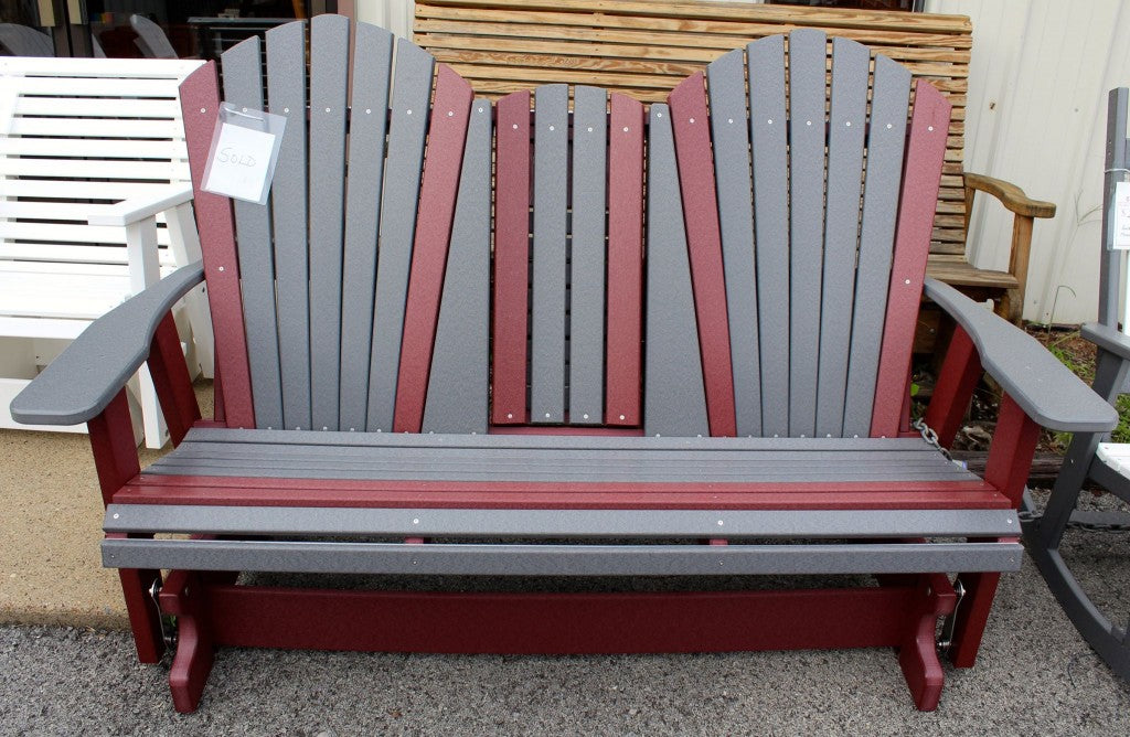 Poly 5' Adirondack Cherry Color Glider With Fold Down - Amish Traditions