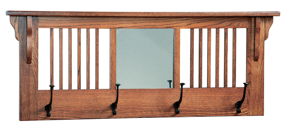 Lancaster Mission Wall Mirror / Coat Rack – Amish Traditions
