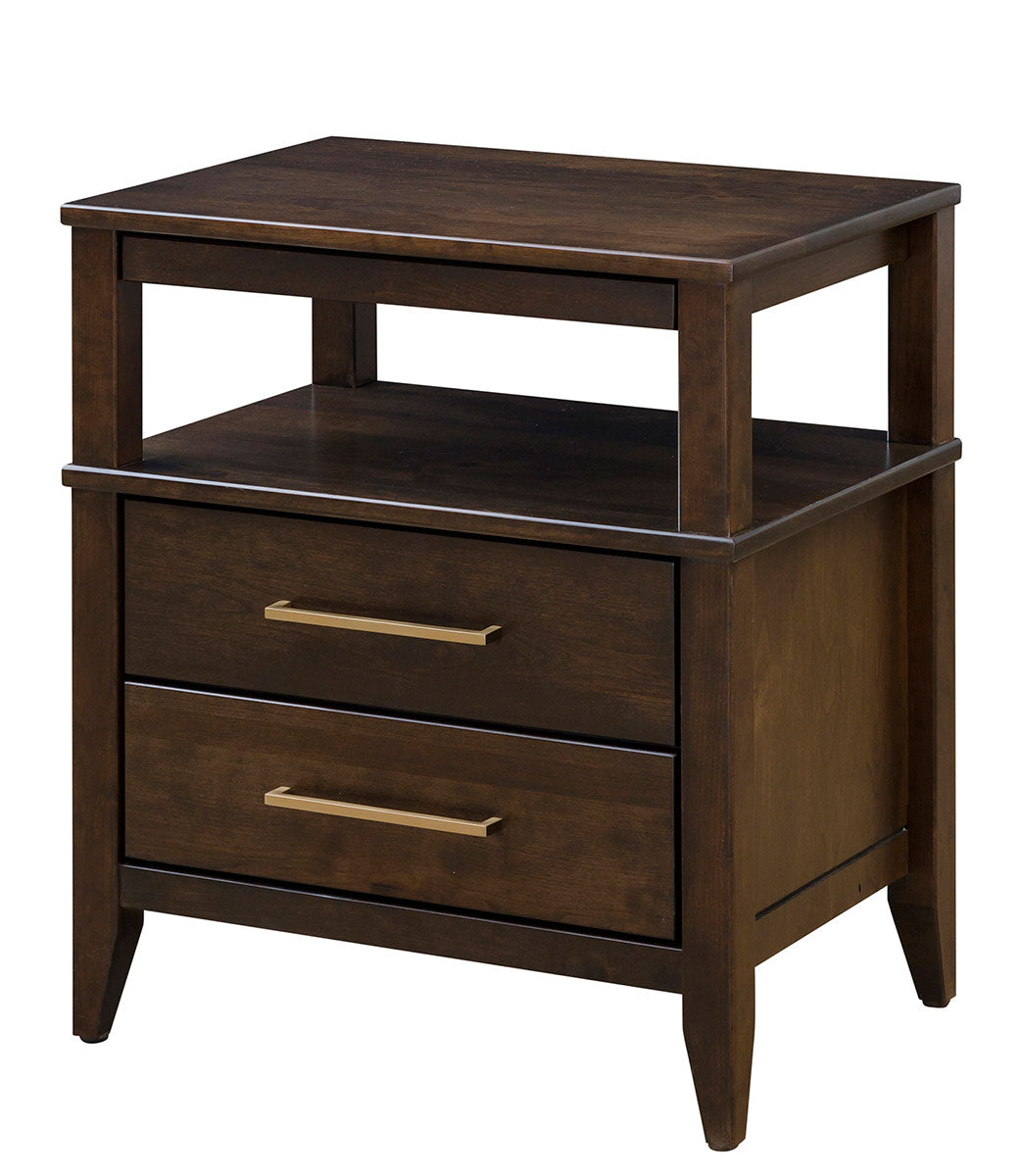 Manhattan Two Drawer Night Stand with Pullout Tray – Amish Traditions