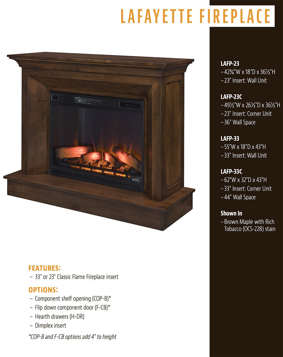 LaFayette Wall Fireplace – Amish Traditions