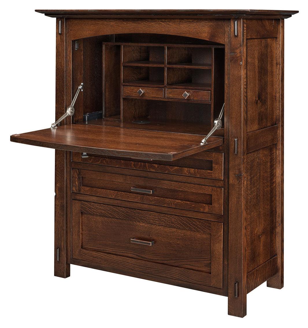 Stylish Small Secretary Desks with Cabinets & Hutch Options – Amish ...