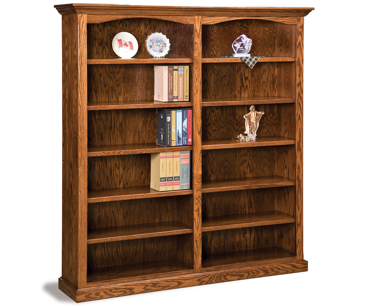 Hoosier Heritage 10 Shelf Double Bookcase – Amish Traditions