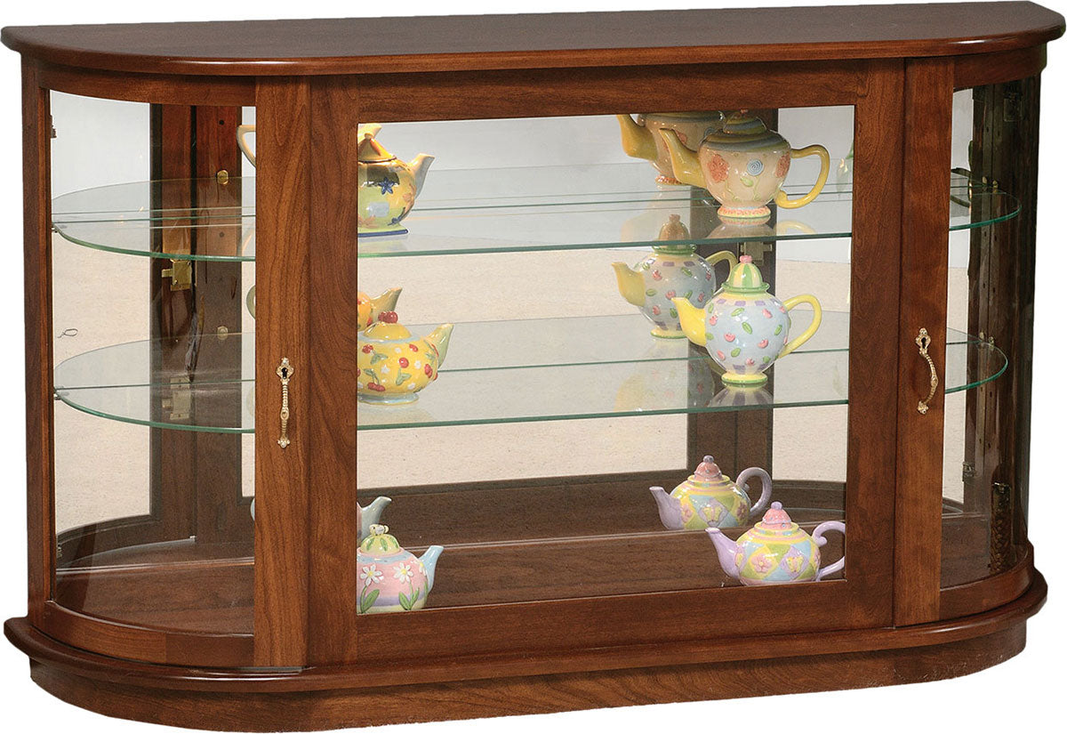 Large Console Curio with Rounded Sides – Amish Traditions