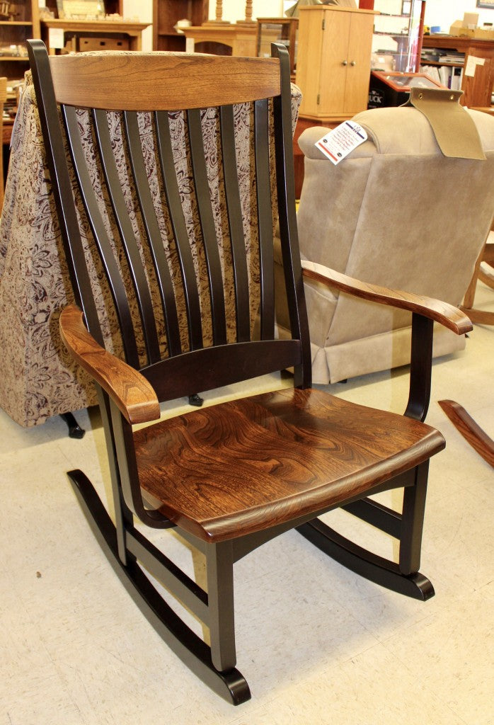 High Back Rocker In Elm With Two Tone Finish - Amish Traditions