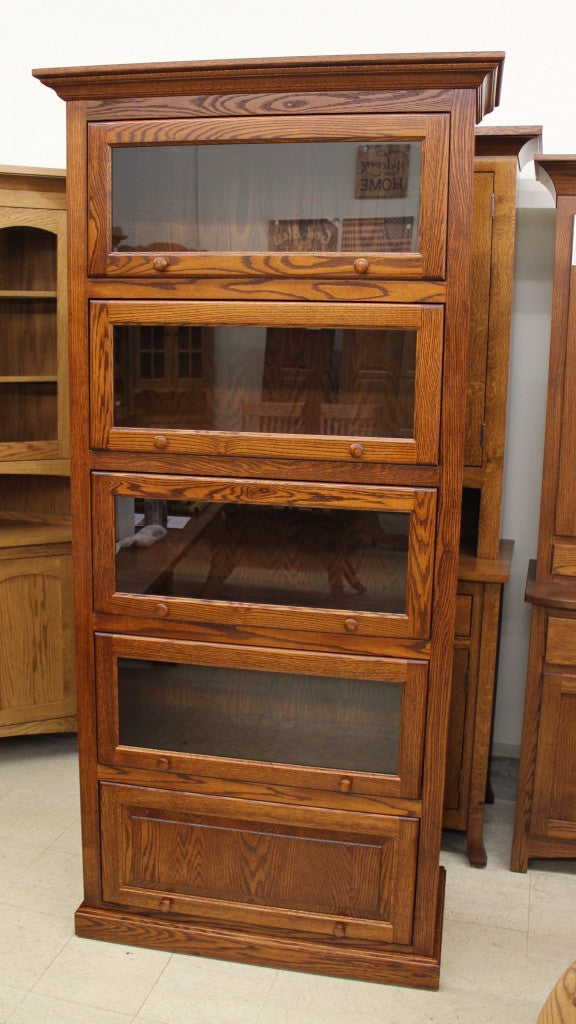 5 Stack One Piece Barrister Bookcase - Amish Traditions