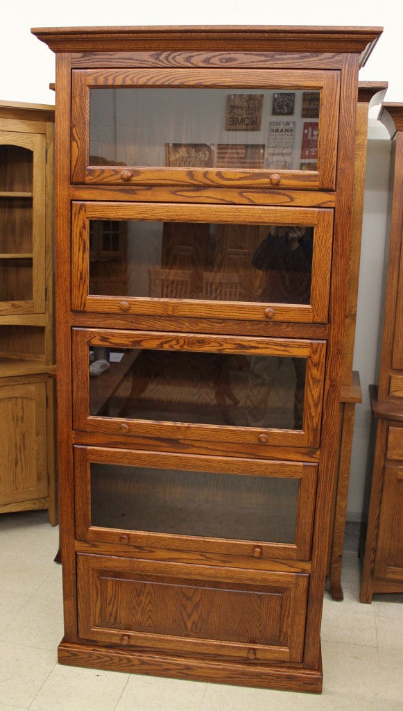 5 Stack One Piece Barrister Bookcase - Amish Traditions