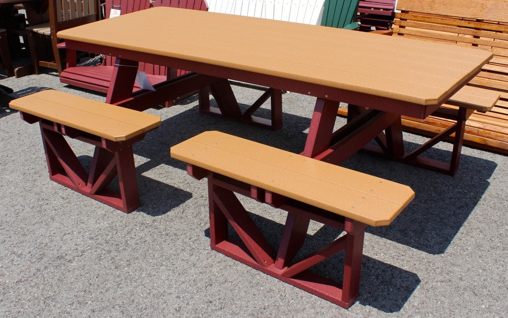 Poly 7 Walk In Picnic Table - Amish Traditions