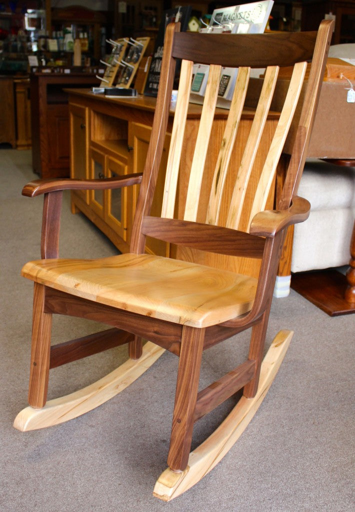 Benton Walnut And Wormy Maple Rocking Chair - Amish Traditions
