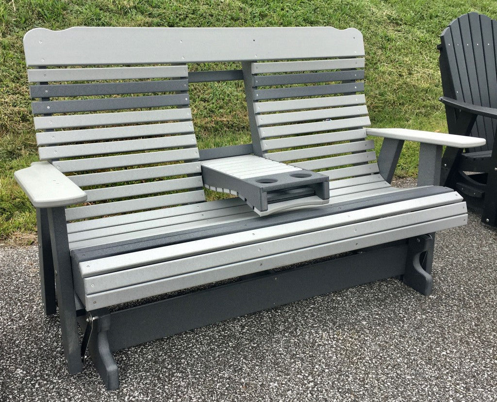 Poly Deluxe 5′ High Back Glider with Fold Down – Amish Traditions