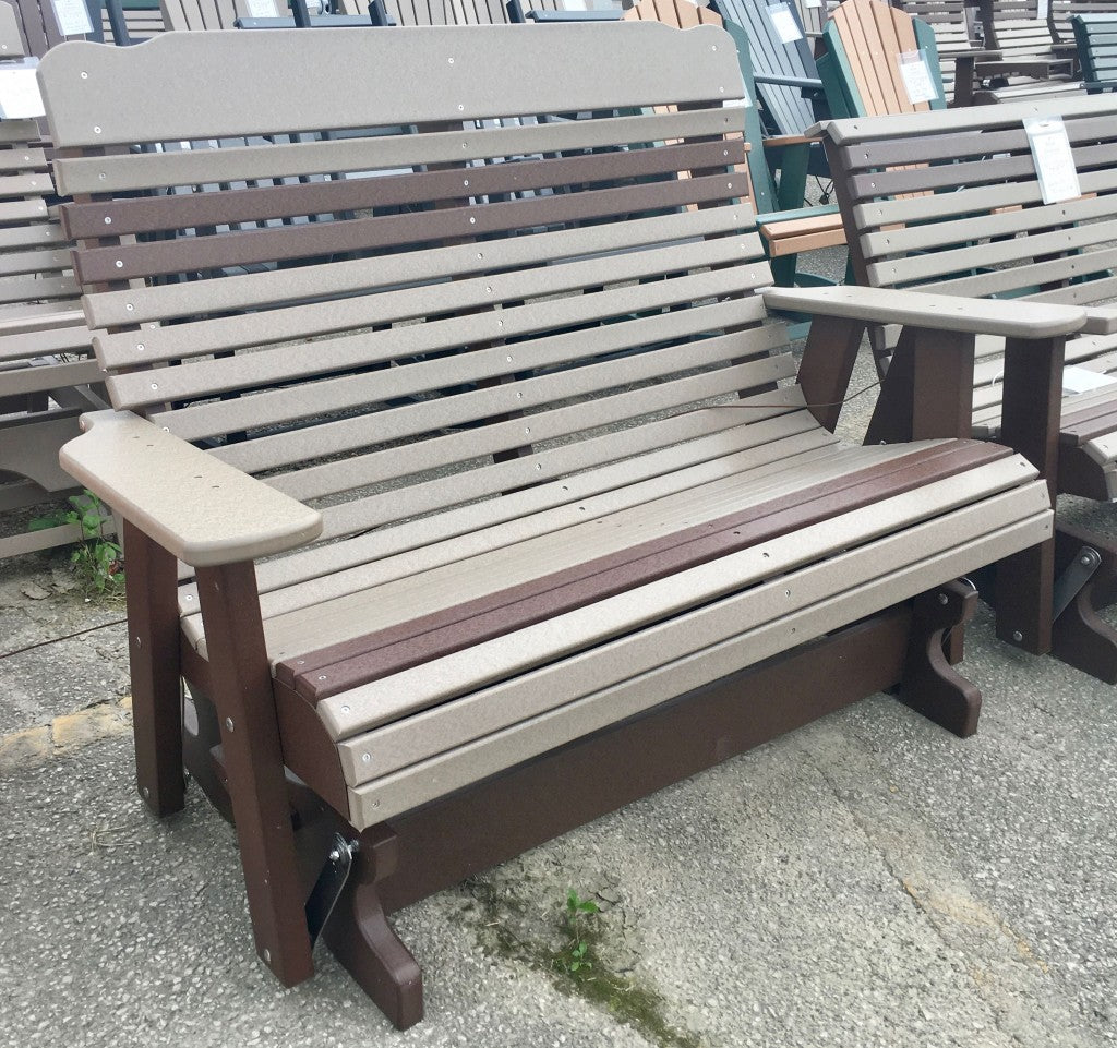 Poly Deluxe 4' High Back Glider - Amish Traditions