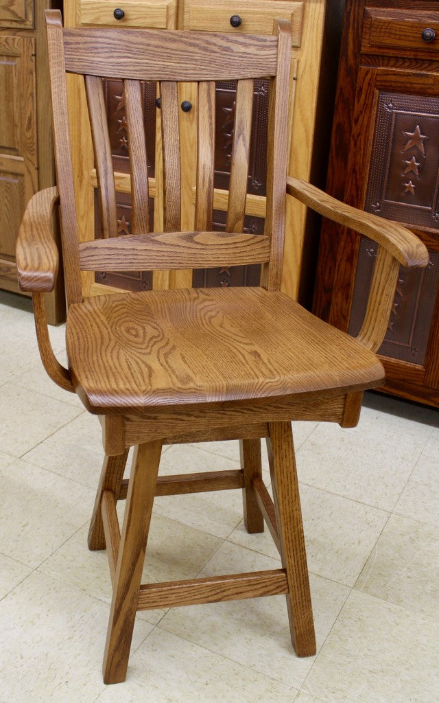 24" Benton Bar Stool With Arms - Amish Traditions