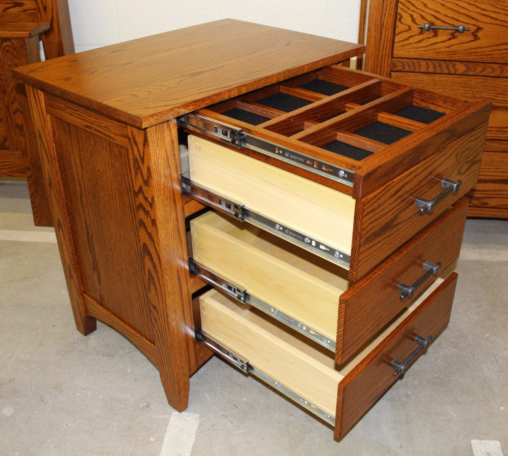 Modern Mission Night Stand With Jewelry Pullout - Amish Traditions