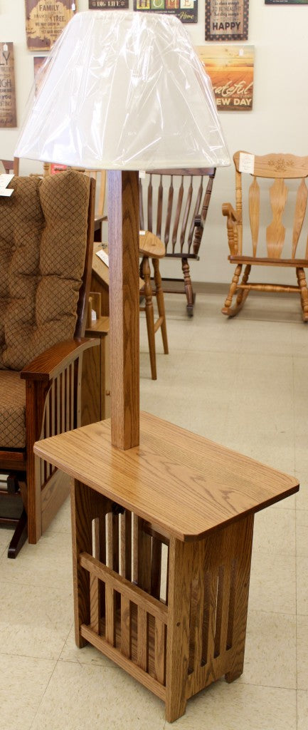 Mission Magazine Lamp Table with Shade – Amish Traditions
