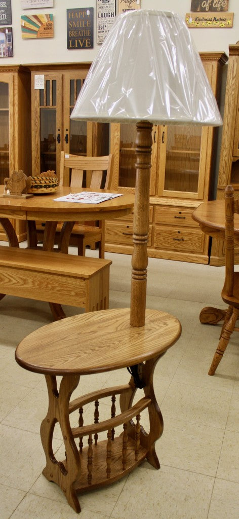 Traditional Magazine Lamp Table With Shade - Amish Traditions