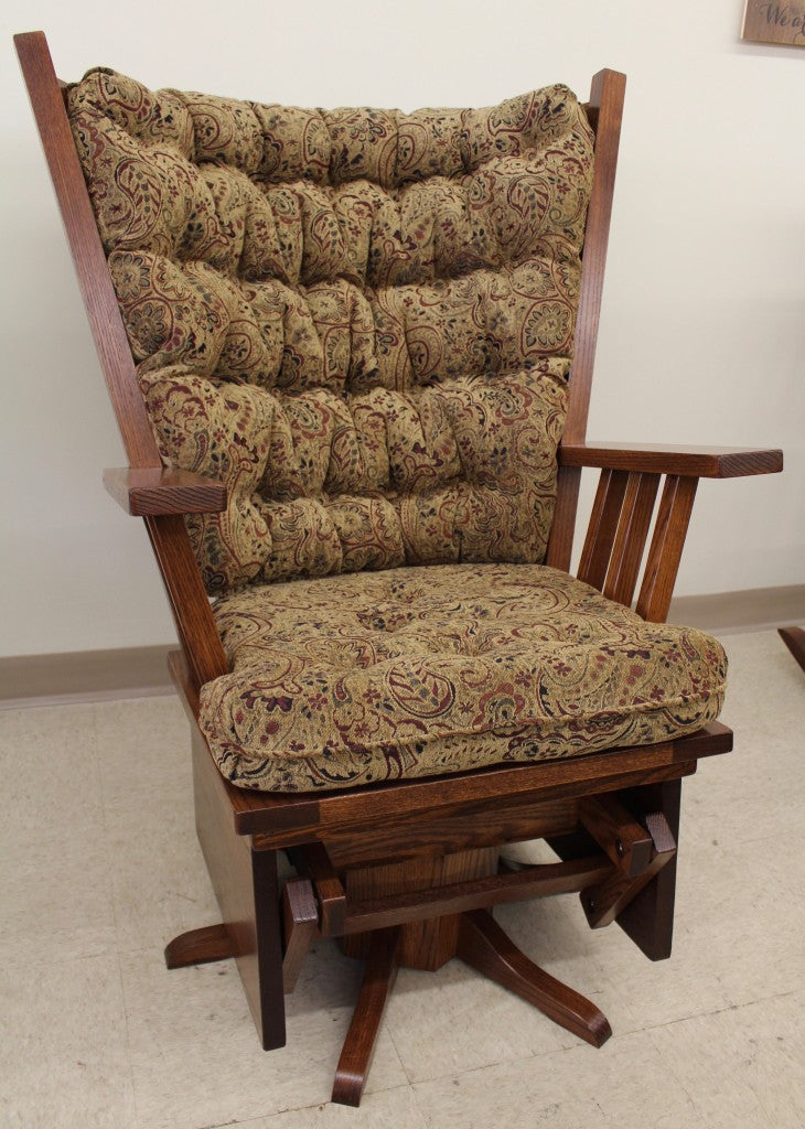 High Back Mission Glider With Swivel - Amish Traditions
