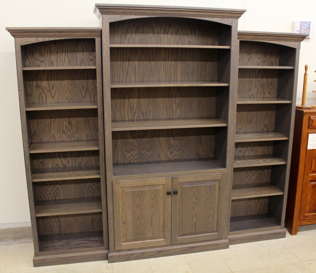 6 1/2′ Deluxe Traditional 3-Piece Bookcase Wall Unit [83 1/2″ Wide ...