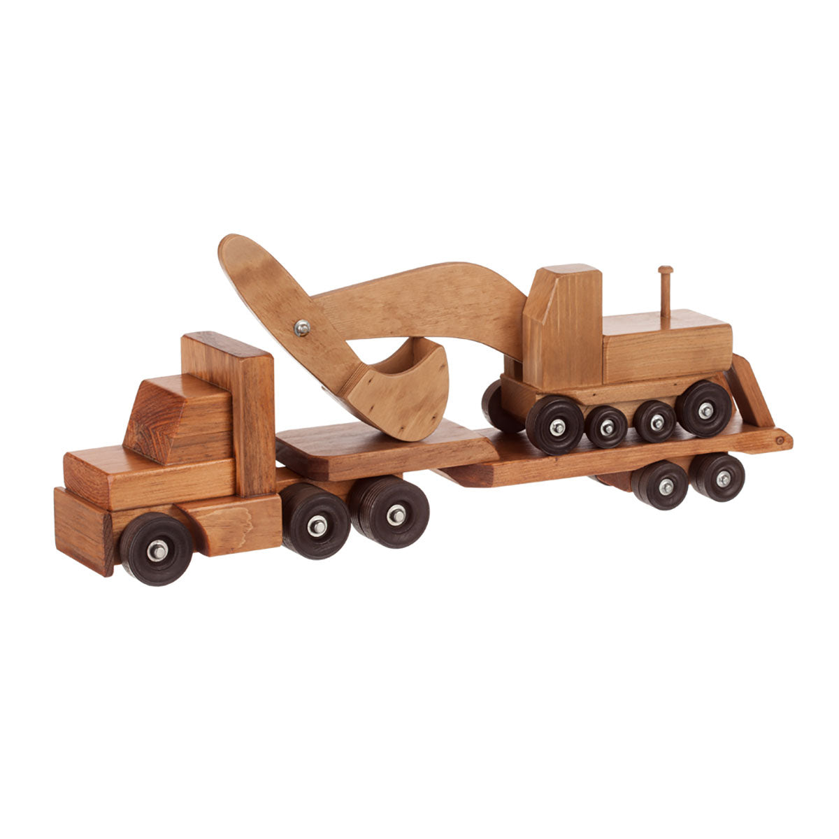 Truck with Low Boy Trailer and Excavator – Amish Traditions