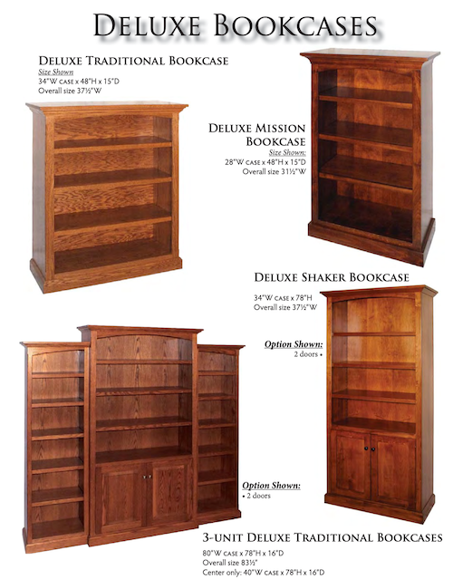 Shaker Deluxe Bookcase with Two Doors 42" – Amish Traditions