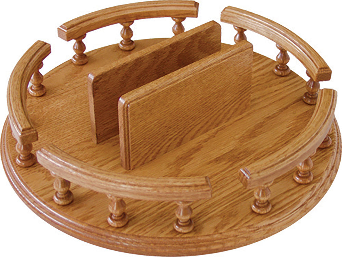 Lazy Susan With Rail and Napkin Holder – Amish Traditions