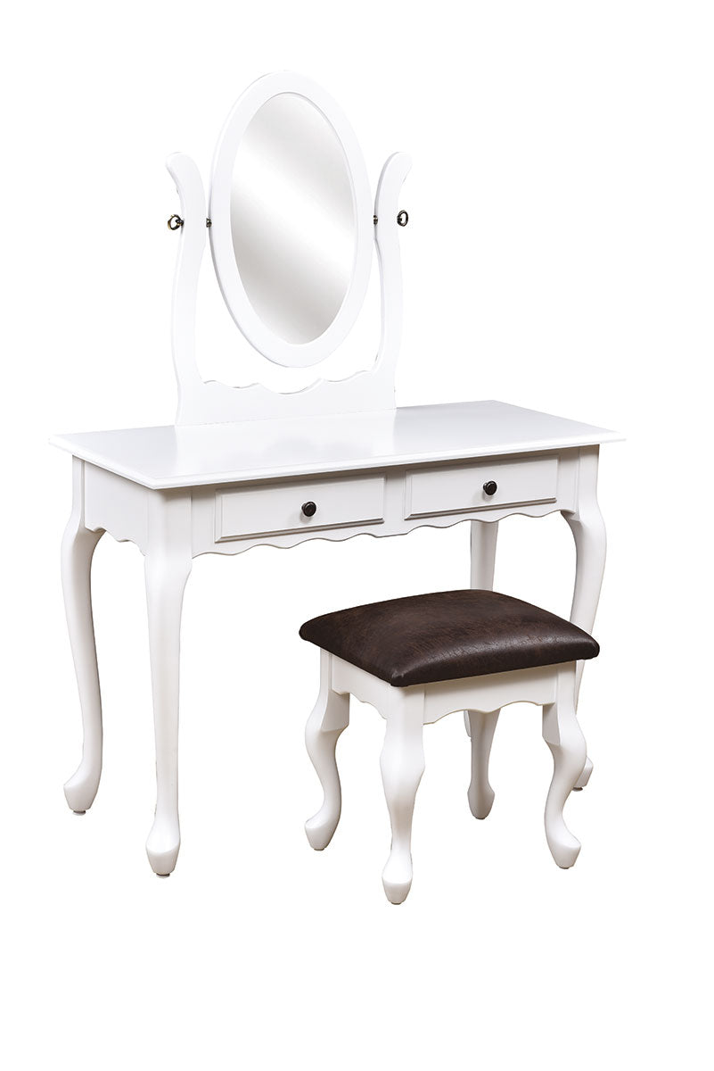 Queen Anne Vanity Dressing Table – Amish Traditions