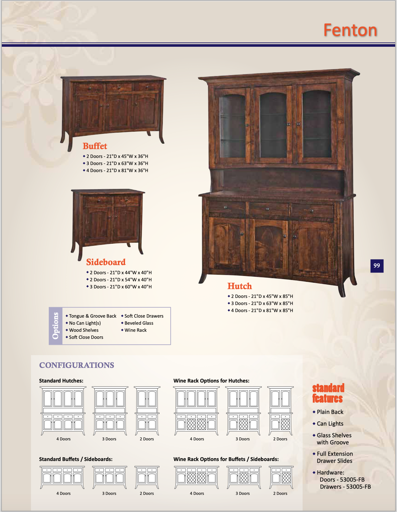 Fenton Galveston Vienna Sideboard - Amish Traditions