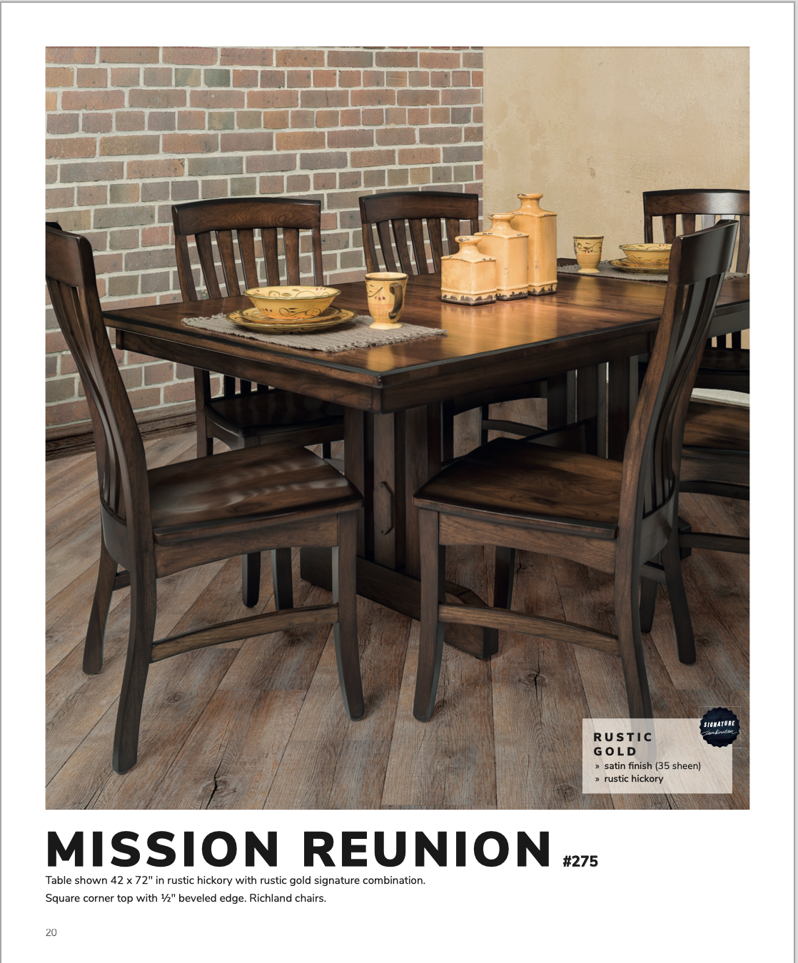 Mission Reunion Table And Chair Set - Amish Traditions
