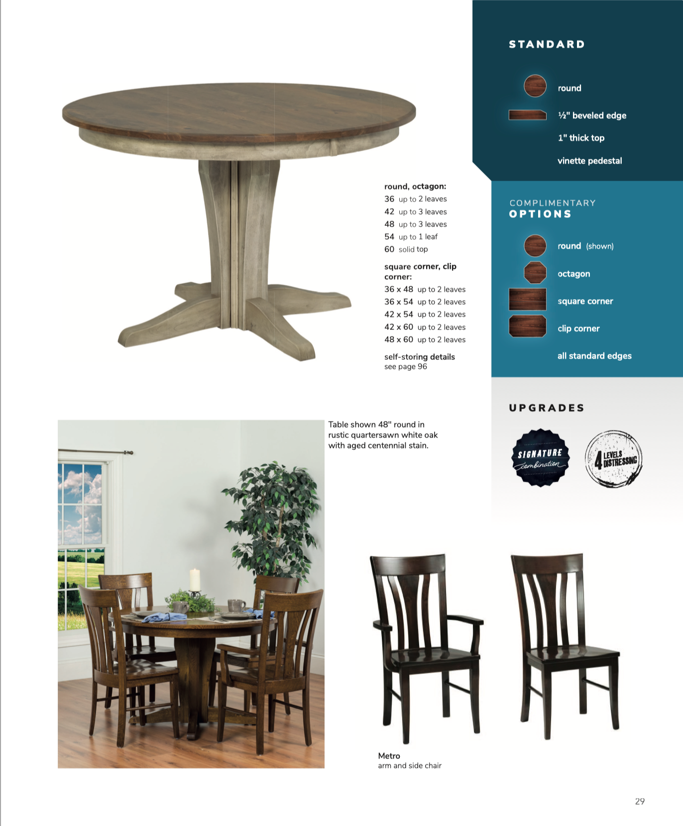 Vinette Table And Chair Set - Amish Traditions