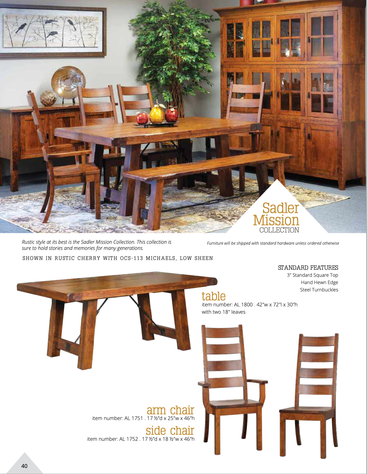 Sadler Mission Dining Room Set - Amish Traditions