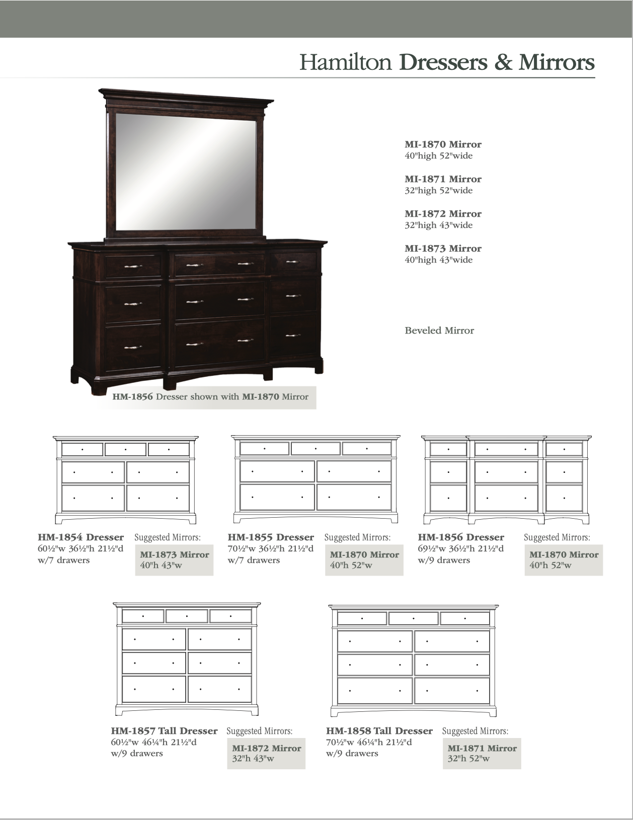 Hamilton Bedroom Set - Amish Traditions