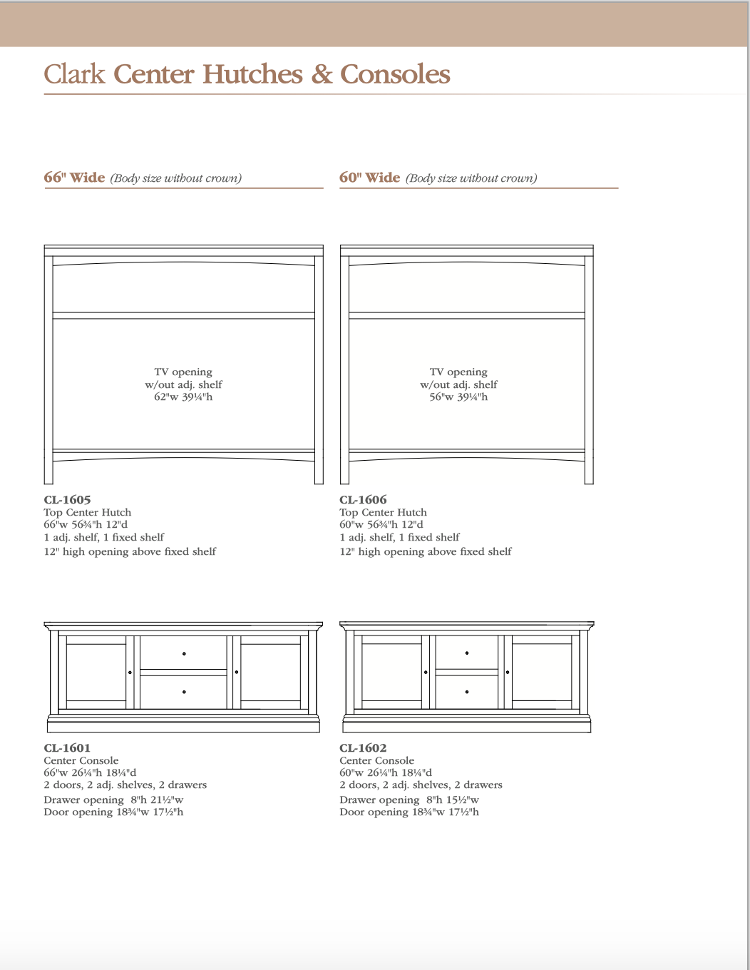 Clark Entertainment Center Wall Unit - Amish Traditions