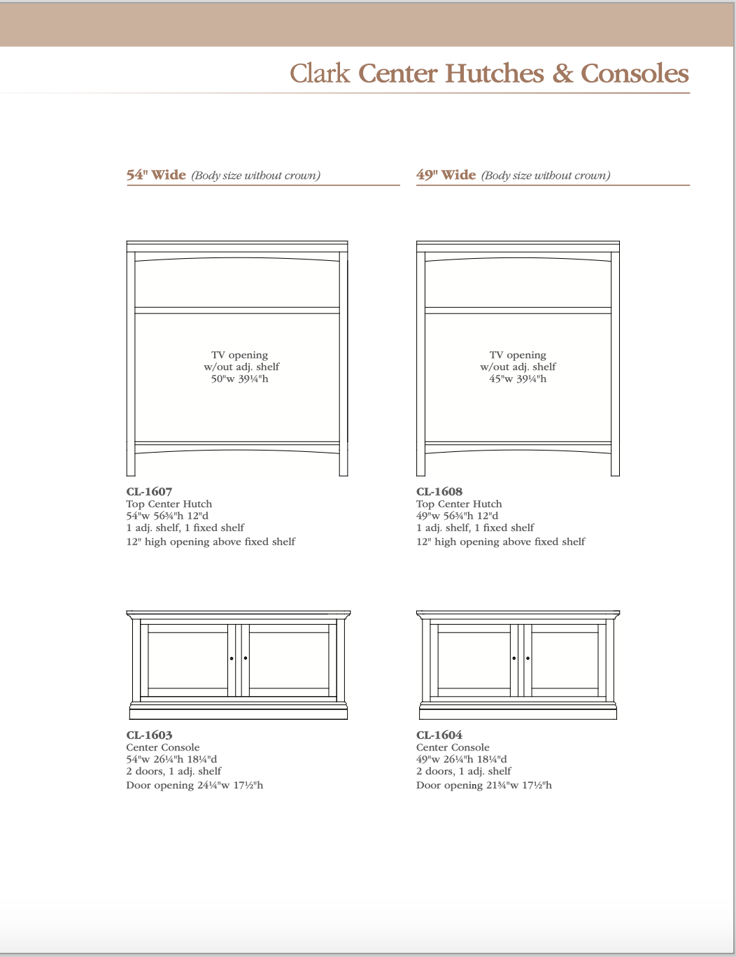 Clark Entertainment Center Wall Unit - Amish Traditions