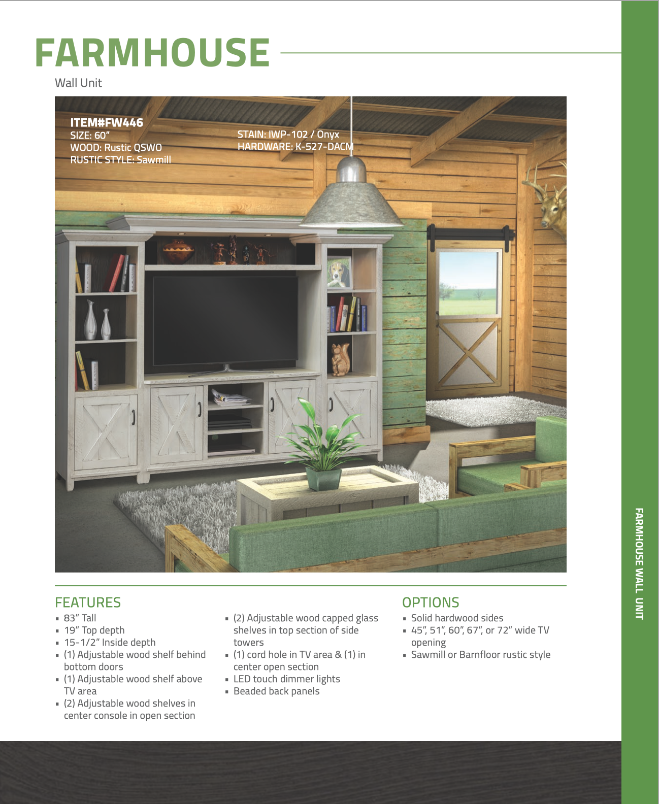 Farmhouse Entertainment Center Wall Unit - Amish Traditions