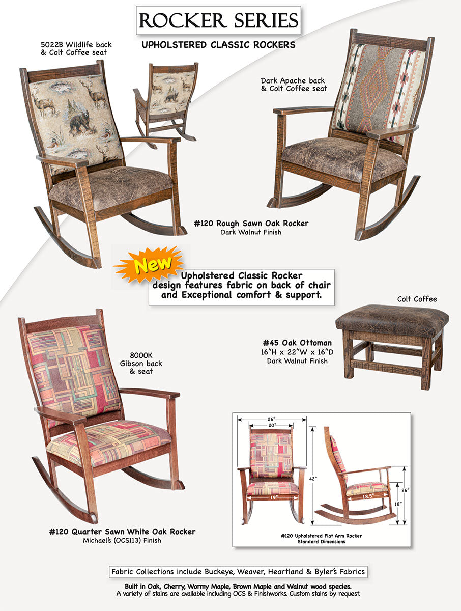 Keystone #120 Upholstered Rocker – Amish Traditions